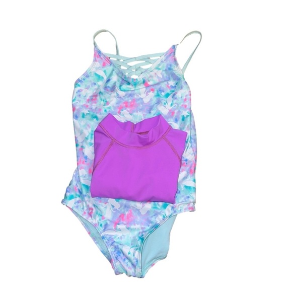 Swim | Summer Fun In The Surf And Sun Girls One Piece Bathing Suit And ...